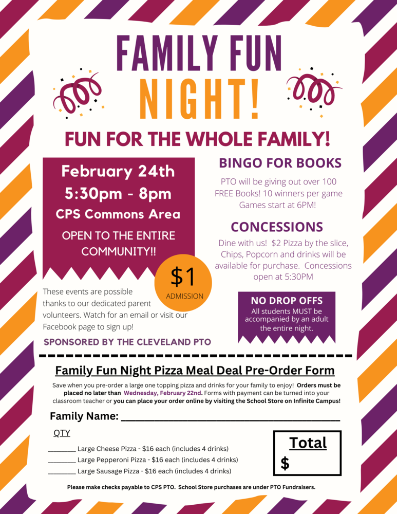 PTO Family Fun Night | Cleveland Public School
